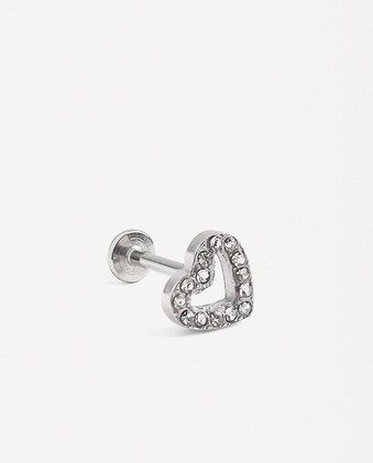 Piercing de acero inoxidable con circonitas y forma de corazón en ...