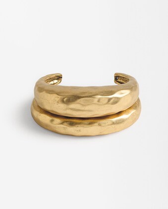 Pack de pulseras abiertas rígidas en dorado · Parfois · El Corte Inglés