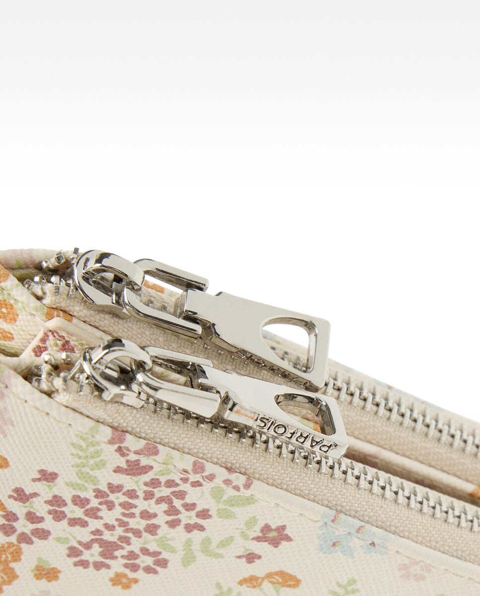 Cartera de mujer grande con cierre de cremallera y estampado floral ...