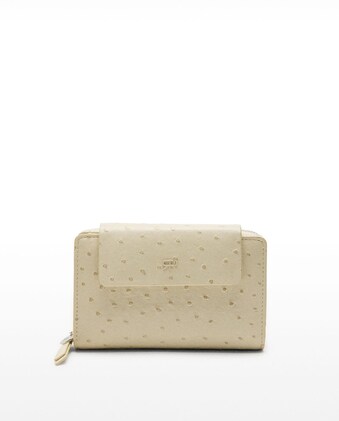 Cartera de mujer mediana con solapa y cierre de cremallera en liso ...