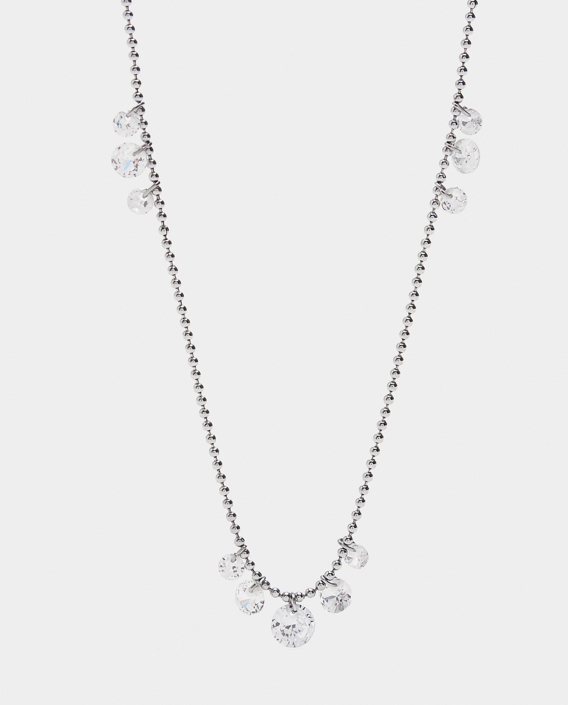 Collar de acero inoxidable corto con circonitas Plateado Parfois · El ...