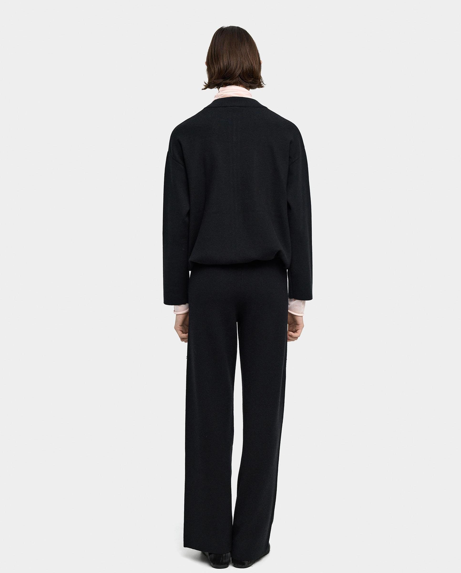 Pantalón recto de mujer de punto con cintura elástica Negro Parfois ...