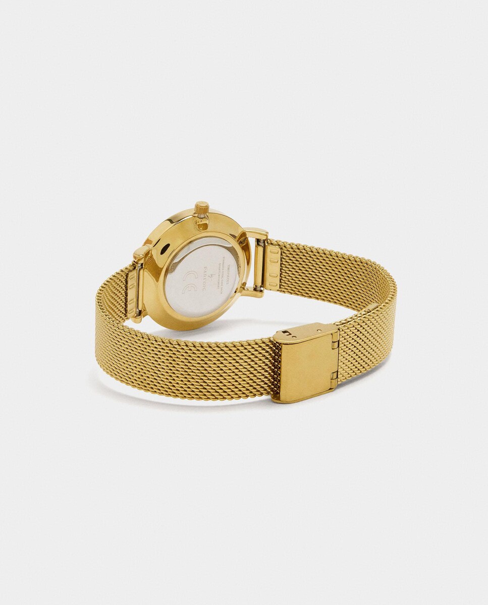 Reloj de mujer Parfois de acero inoxidable con esfera de glitter ...