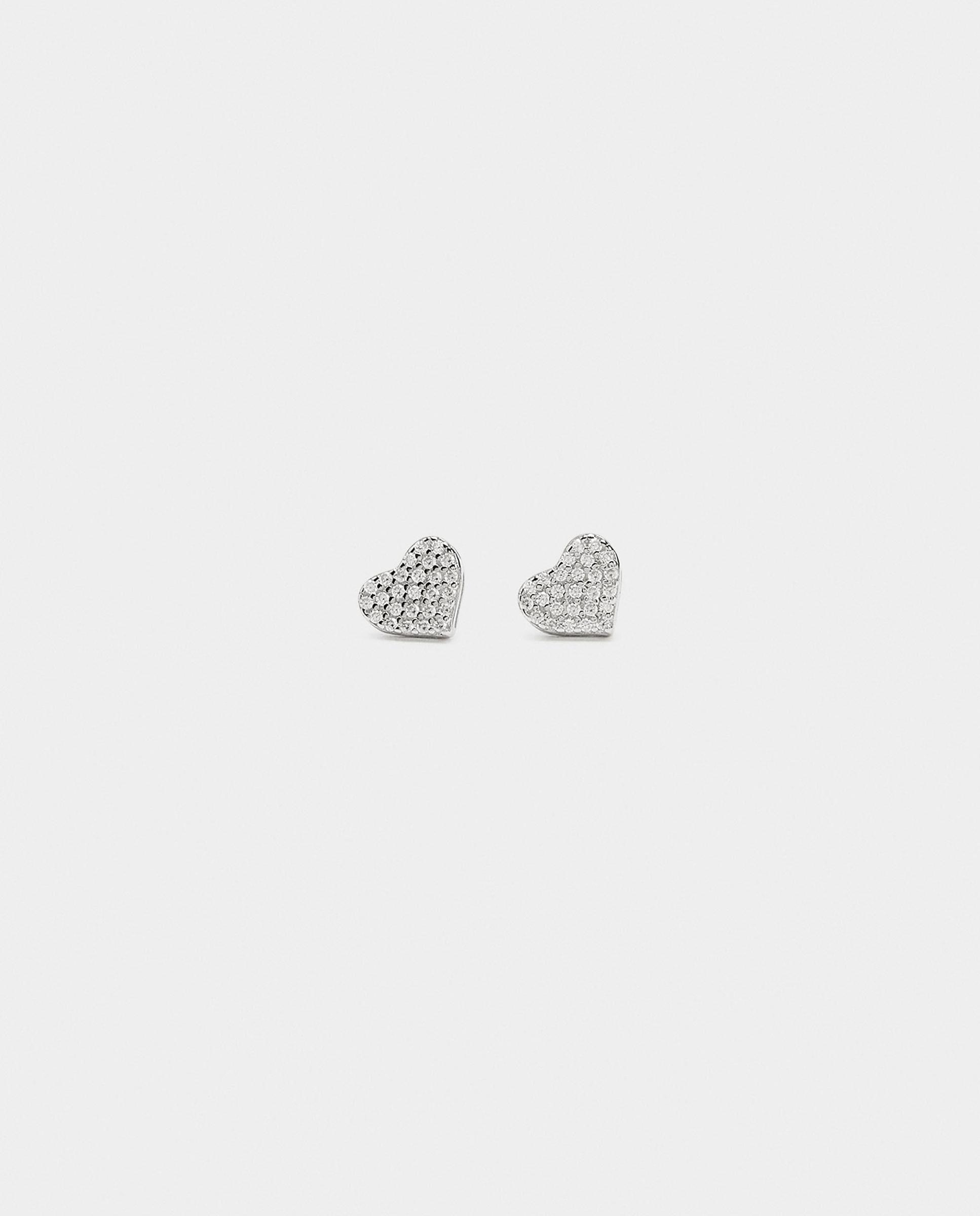 Set de collar y pendientes de plata de ley con abalorios de corazón y ...