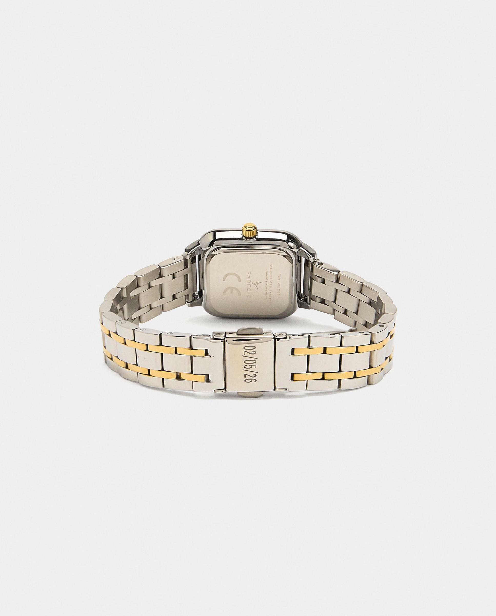 Reloj analógico de mujer Parfois de acero inoxidable cuadrado Plata ...