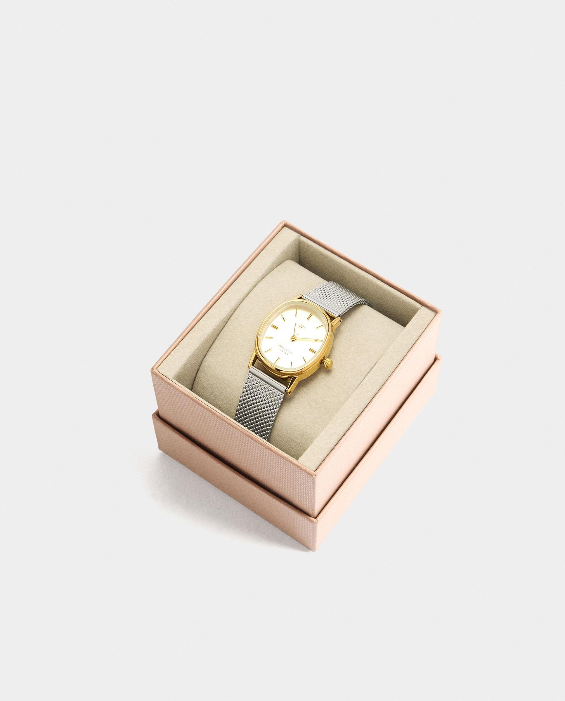 Reloj analógico de mujer Parfois de acero inoxidable con correa de ...