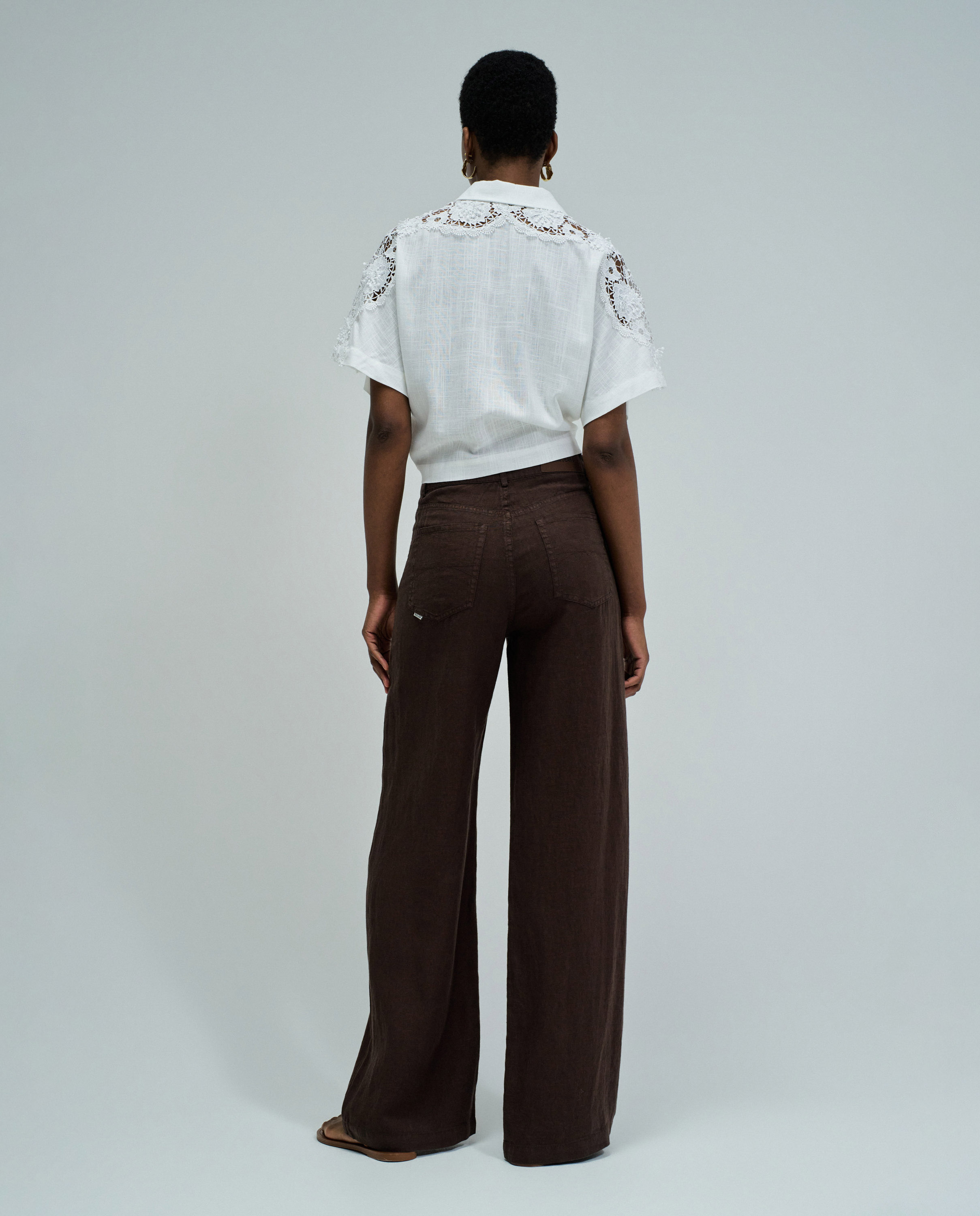 Camisa con encaje y lino de mujer Blanco Salsa Jeans · El Corte Inglés
