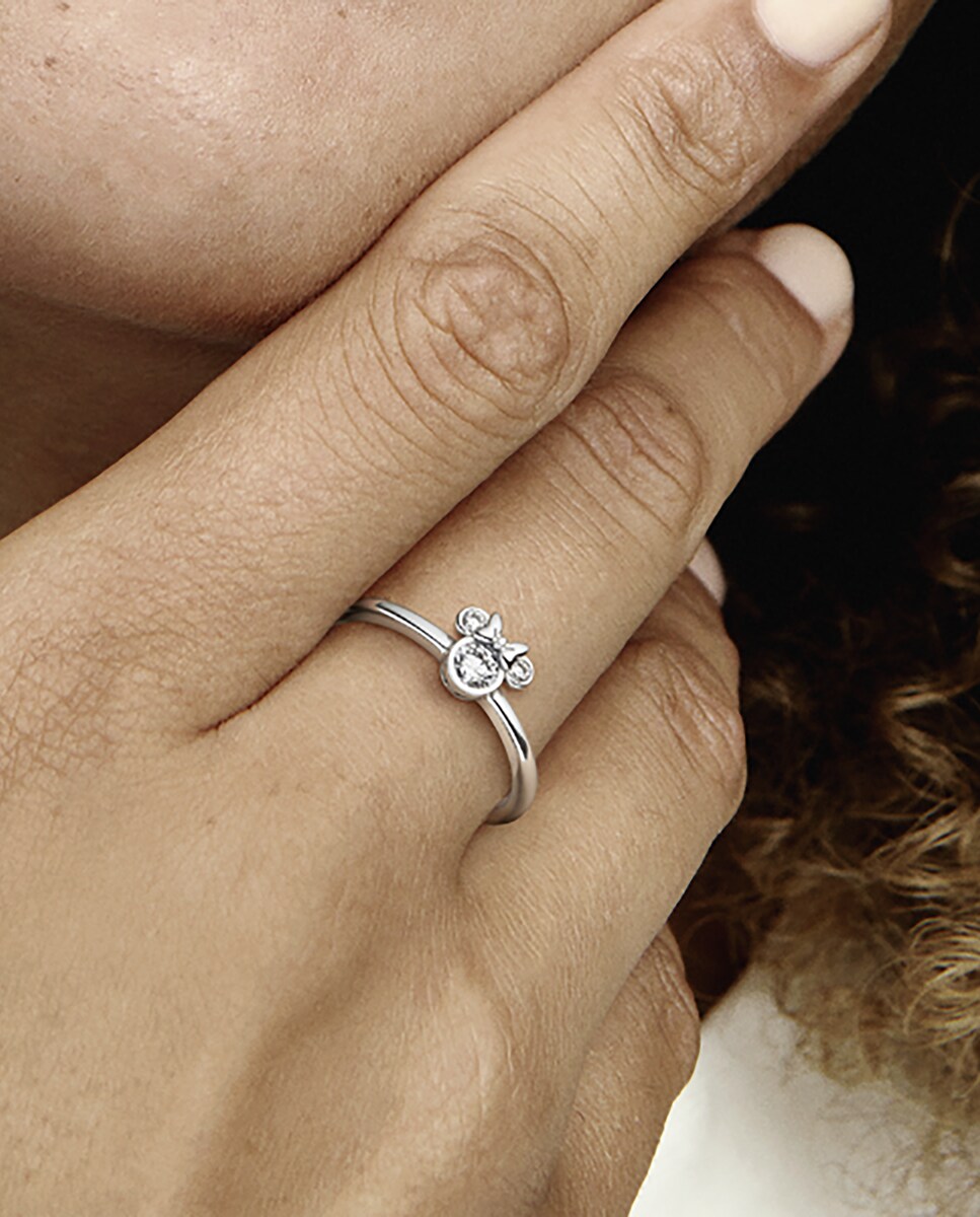 Anillo en plata de ley Cabeza Brillante Minnie Mouse de Disney ...