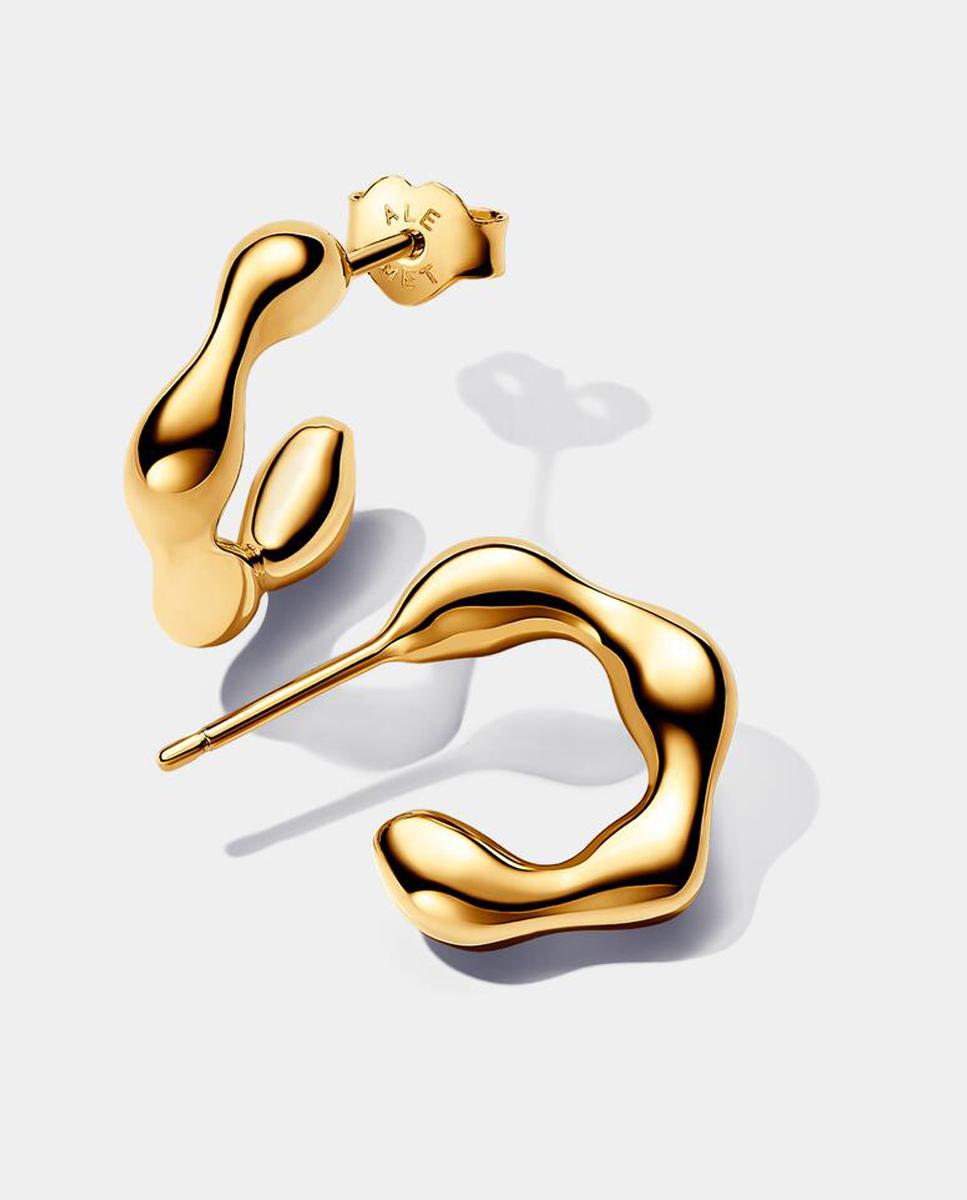 Pendientes de Aro Abierto Forma Orgánica Dorado PANDORA · El Corte Inglés