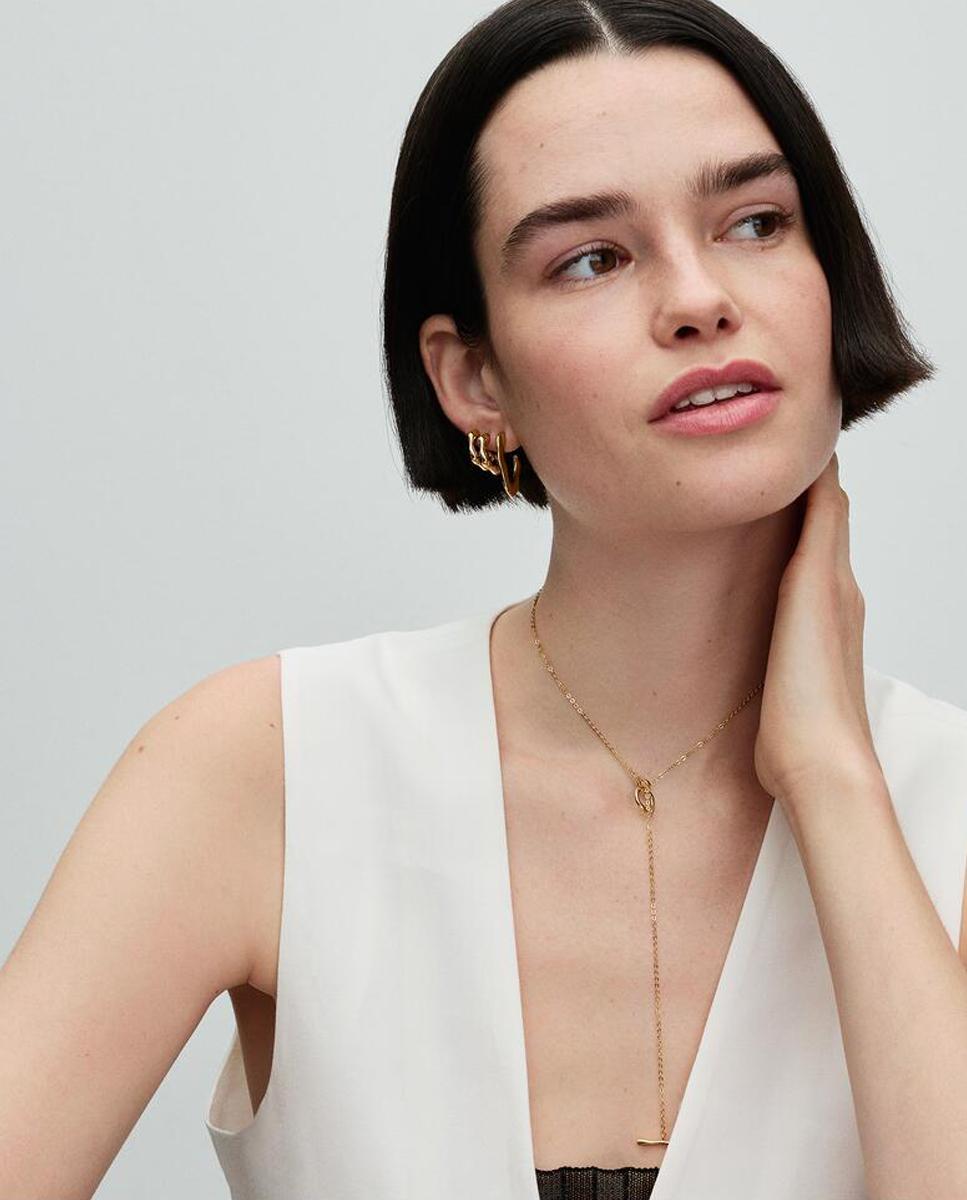 Pendientes de Aro Abierto Forma Orgánica Dorado PANDORA · El Corte Inglés