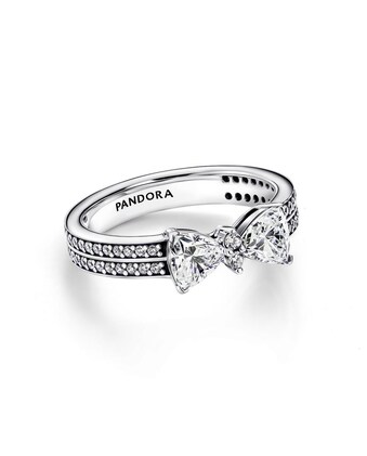 Anillo en plata de ley Doble Banda Lazo Brillante · PANDORA · El Corte ...