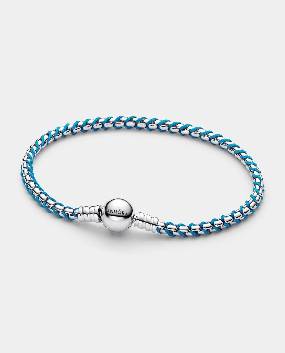 Pulsera en plata de ley Cadena Caja Cordón Azul Azul · El Corte Inglés