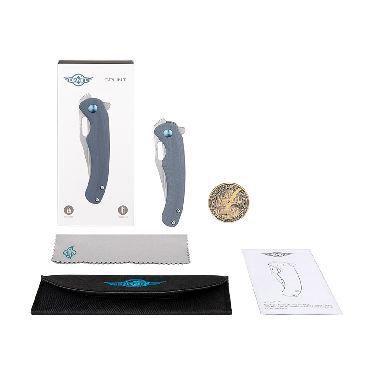 Navaja Oknife Splint con mango de Titanio y hoja de acero inoxidable ...