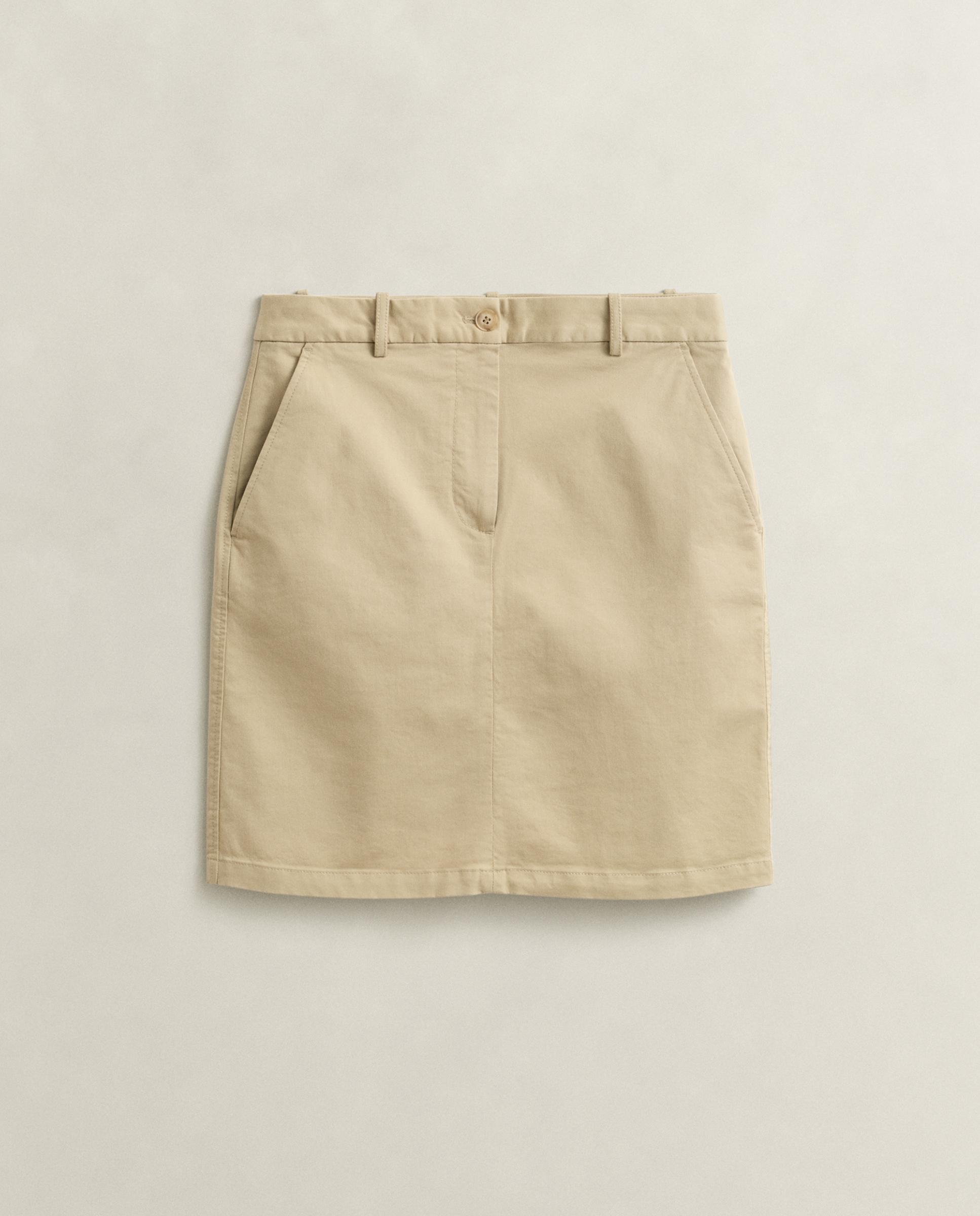 Falda corta tipo chinos Beige Gant · El Corte Inglés