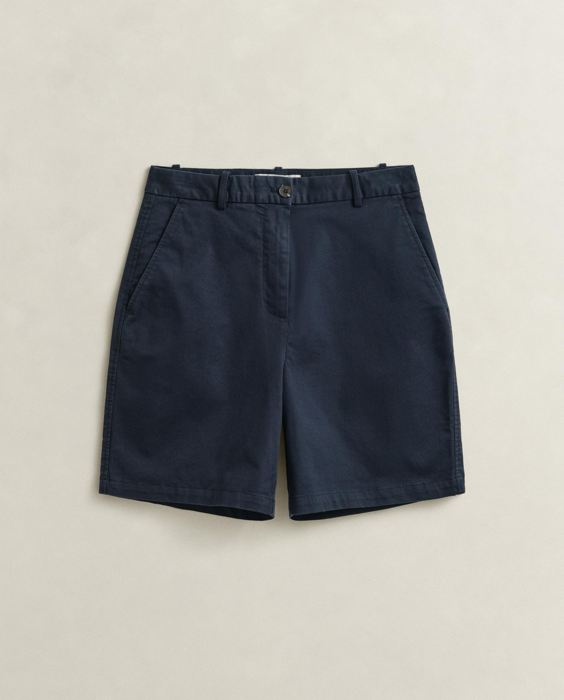 Bermudas de mujer tipo chinos liso Azul Gant · El Corte Inglés