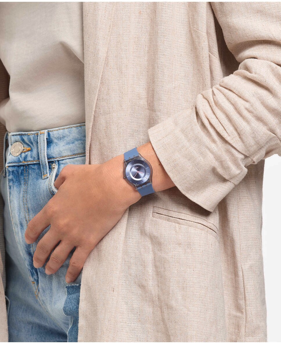 Reloj denim blue con correa color azul de silicona · Swatch · El Corte ...