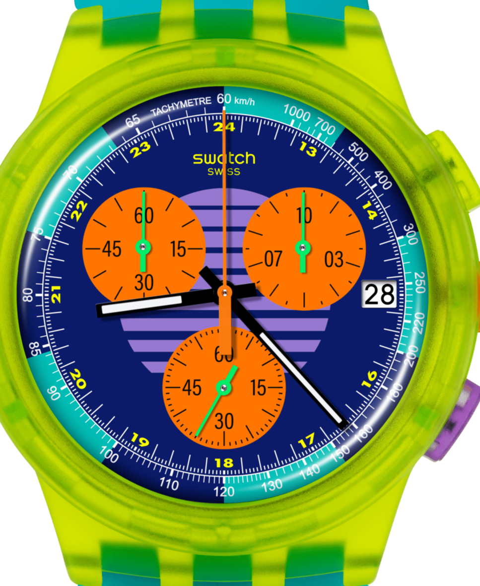 Reloj Swach Neon Wave de color azul y material plástico · Swatch · El ...
