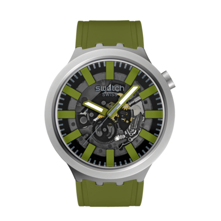 Reloj Swatch THRU THE UNDERBRUSH verde y correa de caucho · Swatch · El ...