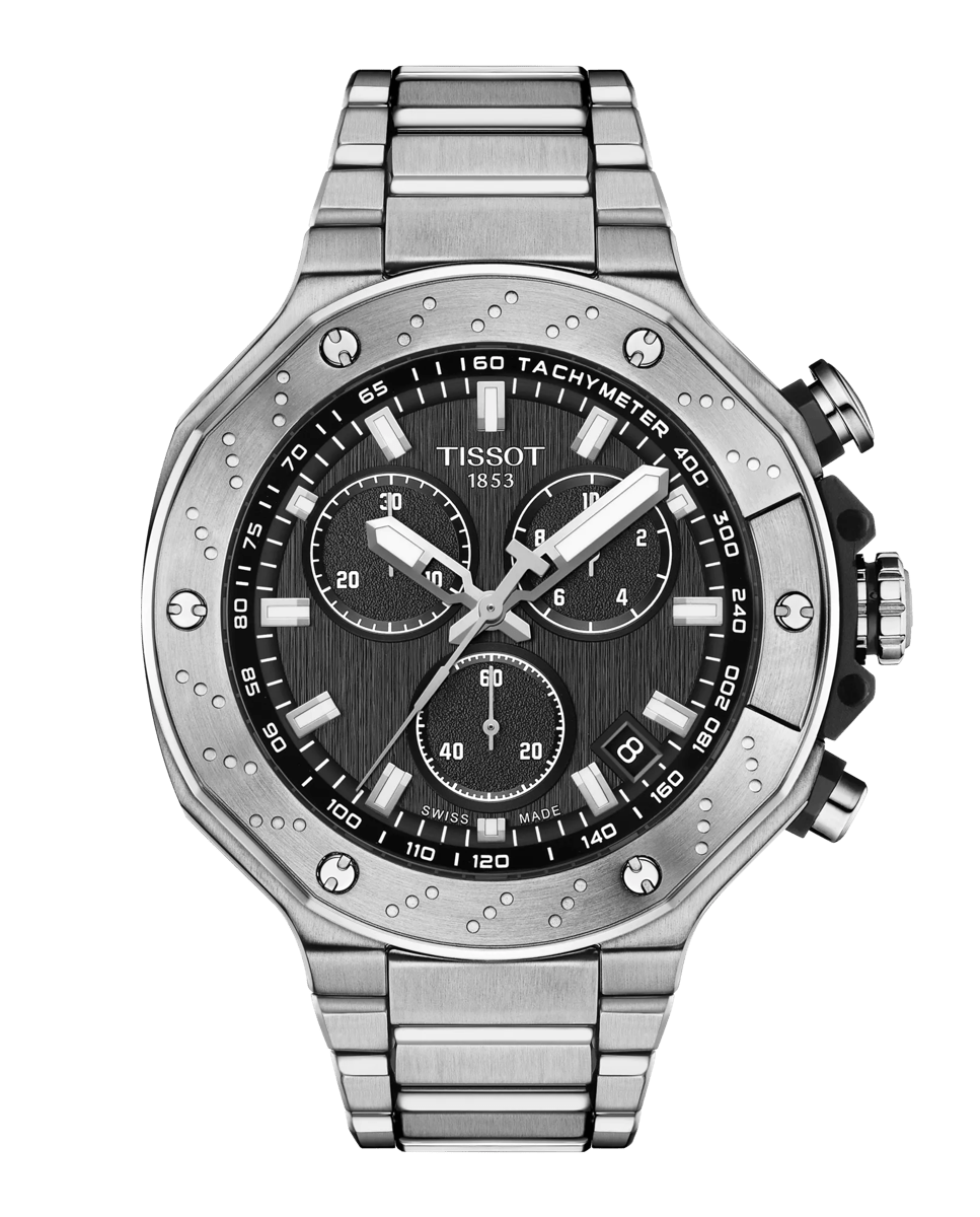 Reloj de hombre colección Tissot T-Race Chronograph de acero 45mm gris ...
