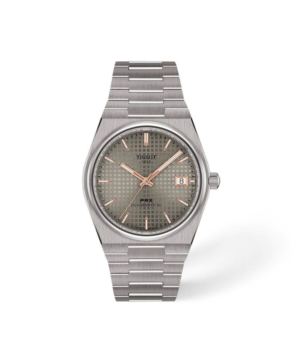 Reloj de hombre tissot prx 38mm automático de titanio y esfera ...