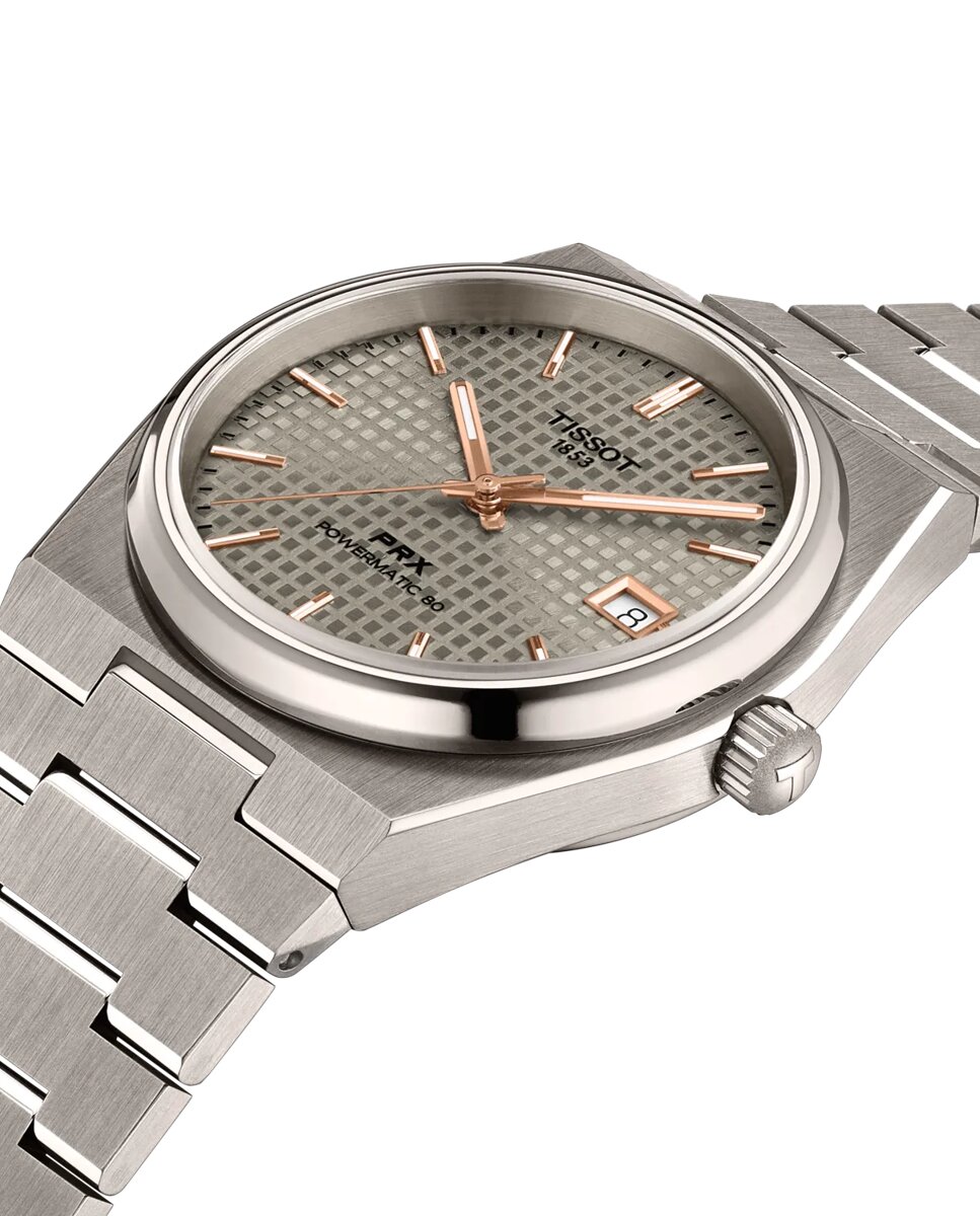 Reloj de hombre tissot prx 38mm automático de titanio y esfera ...