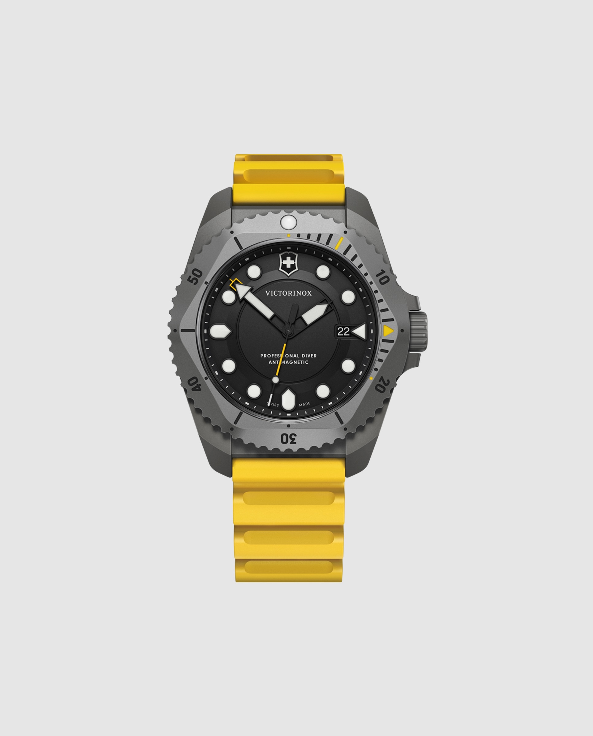 Reloj analógico de hombre dive pro v241992 de caucho y correa amarilla ...