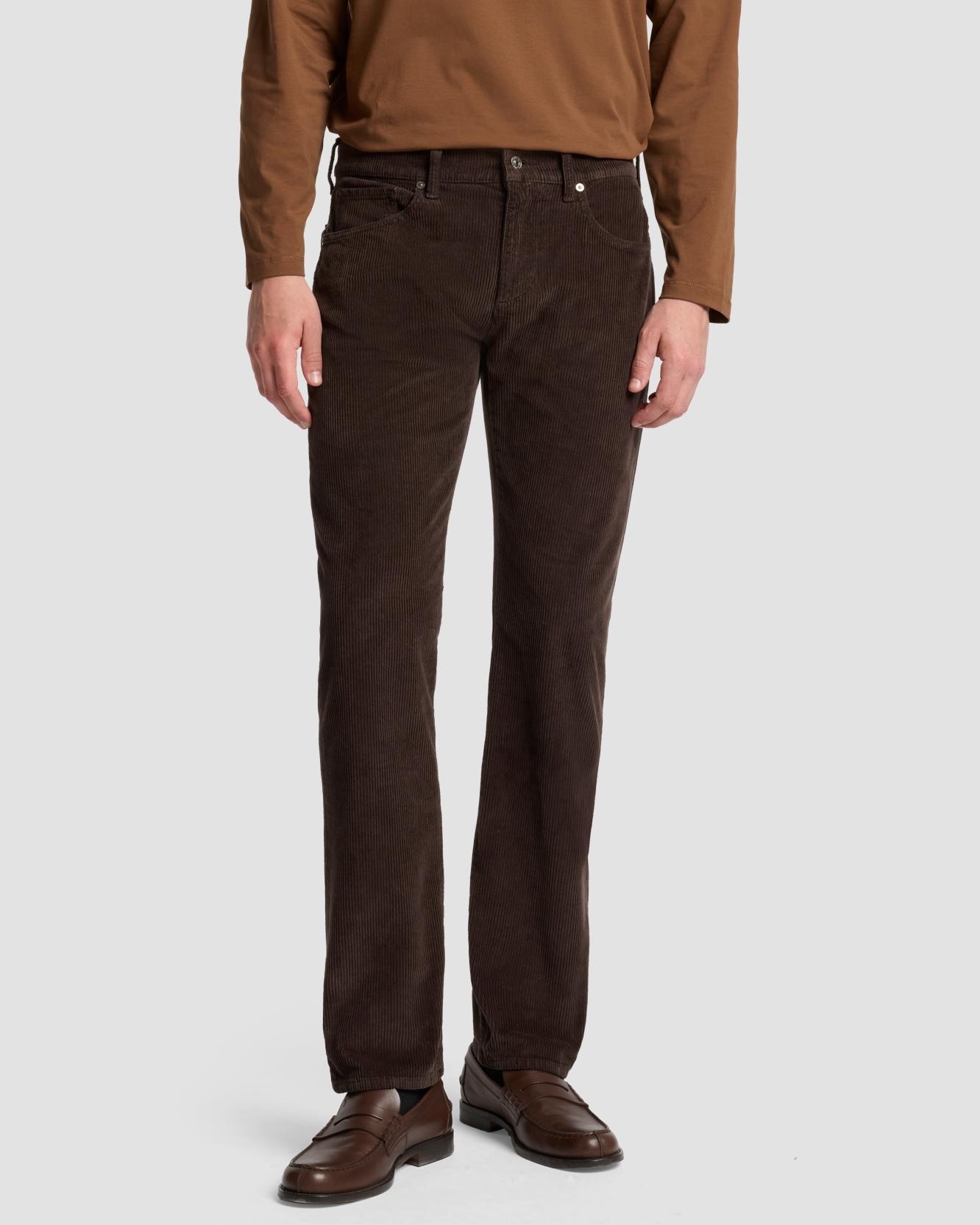 Pantalones de hombre slim de tiro medio en color beige Marrón 7 For all ...