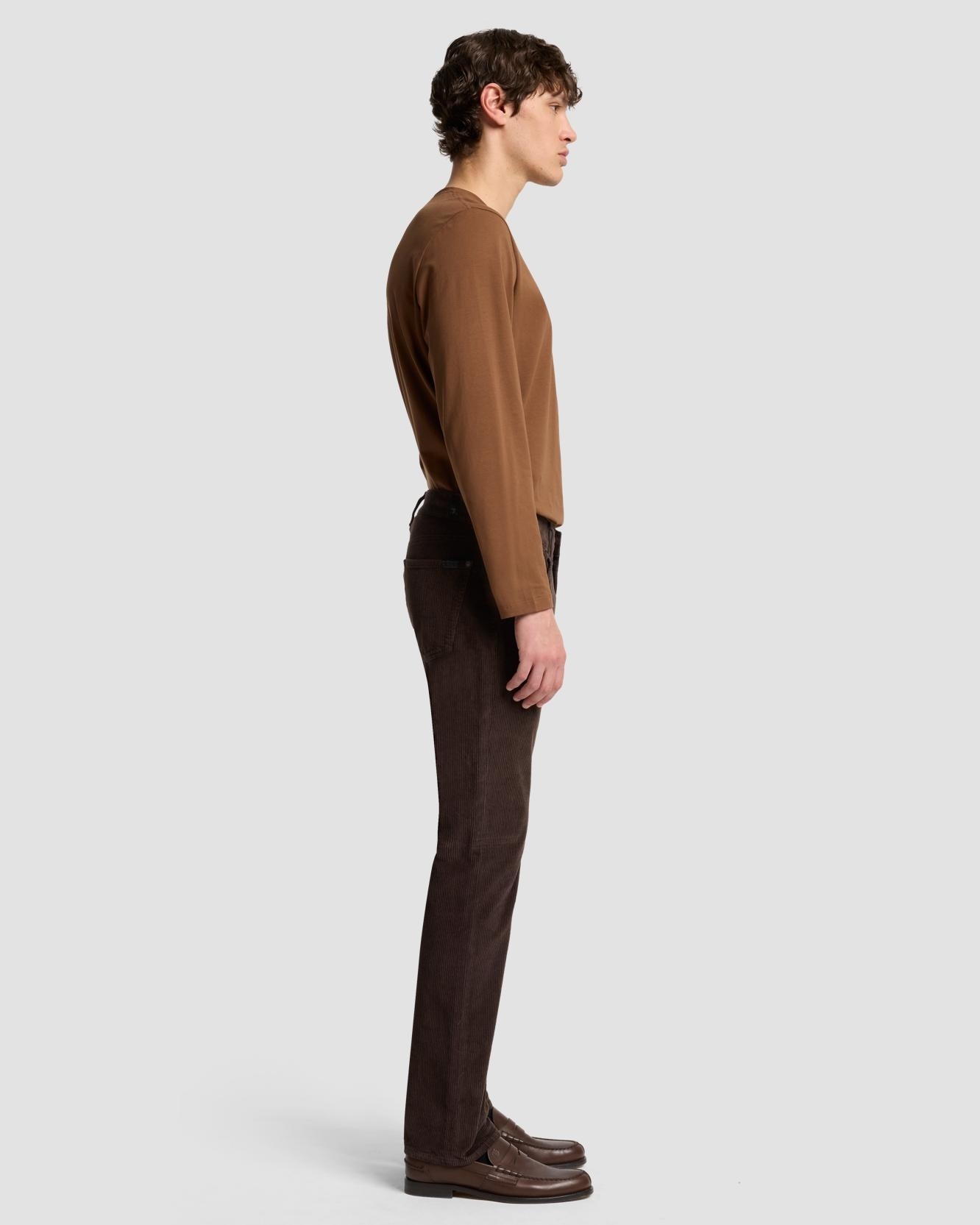 Pantalones de hombre slim de tiro medio en color beige Marrón 7 For all ...