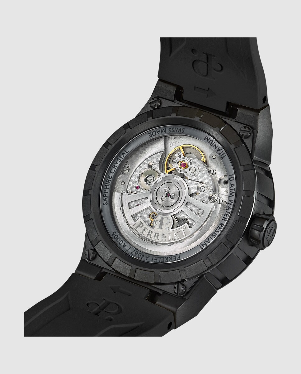 Reloj de hombre A4067/6 Turbine Titanium de caucho negro · Perrelet ...