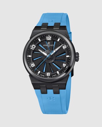 Reloj de hombre A4067/7 Turbine Titanium 41 de caucho azul · Perrelet ...