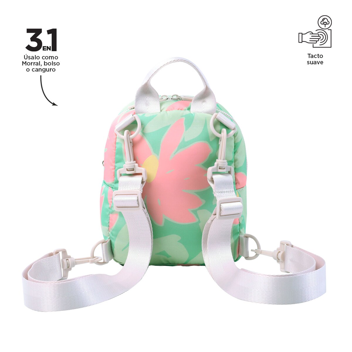 Mini mochila Totto Yuen 2.0 urbana color rosa Dayzies Print · Totto ...
