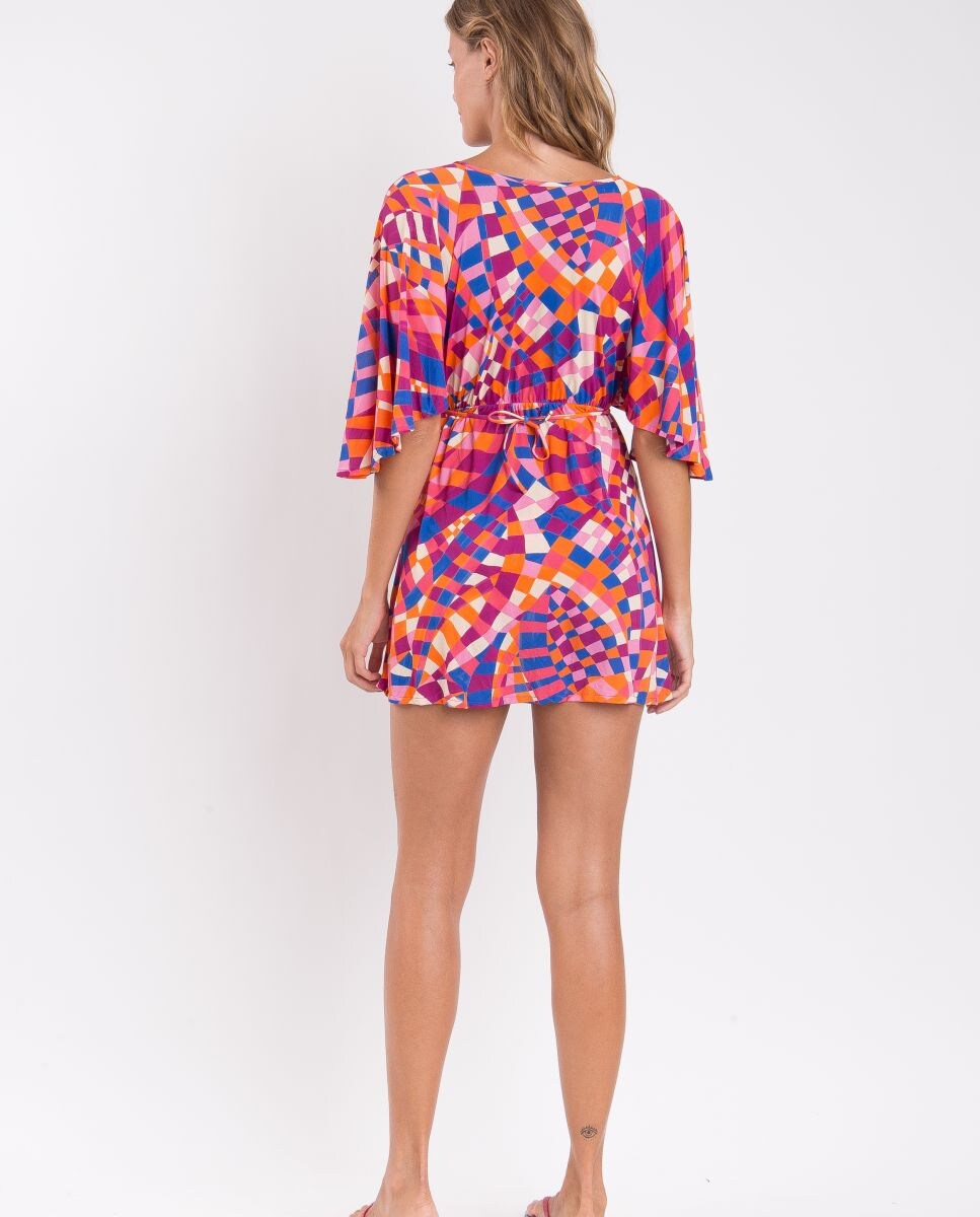 Vestido de playa corto con estampado geométrico · Río de Sol · El Corte ...