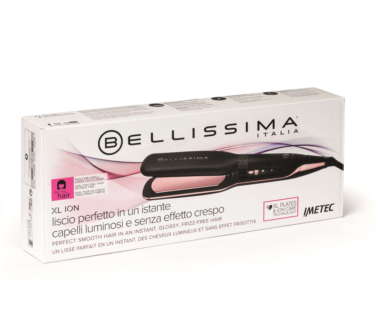 Plancha de pelo Bellissima XL ION con iones y revestimiento Ceramic ...