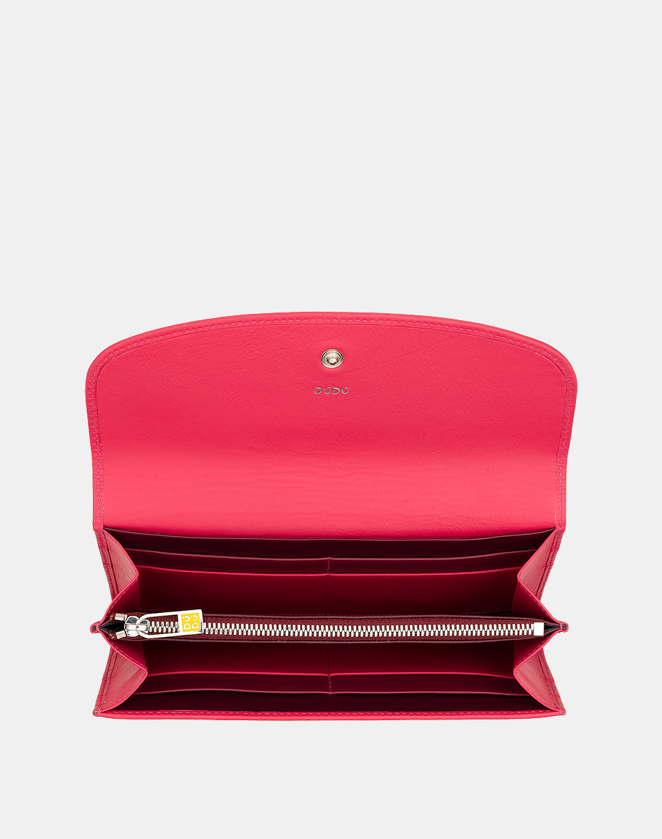 Cartera grande de mujer de piel con solapa y multi bolsillos · Dudu ...