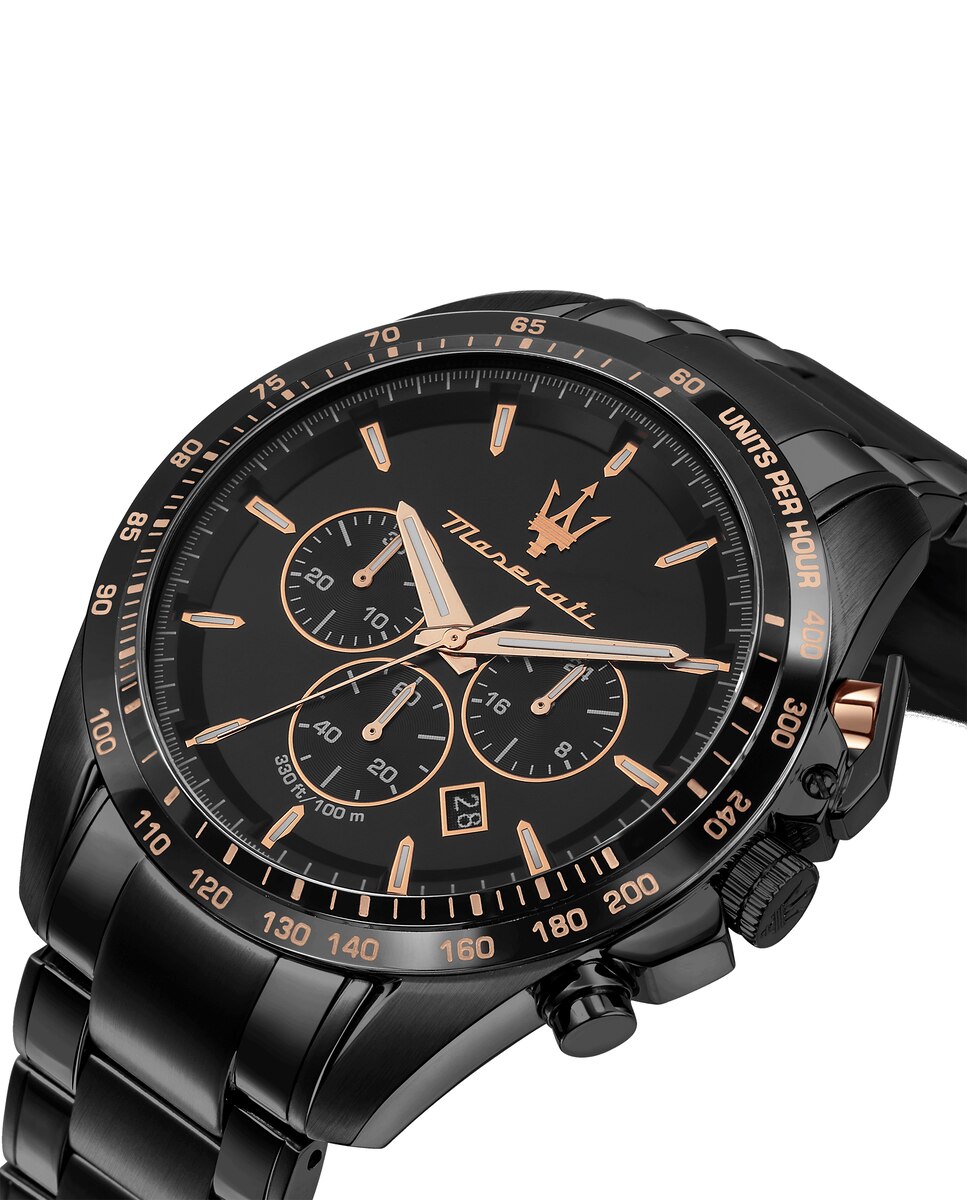 Reloj de hombre Traguardo R8873612048 de acero y correa negra · Maserati