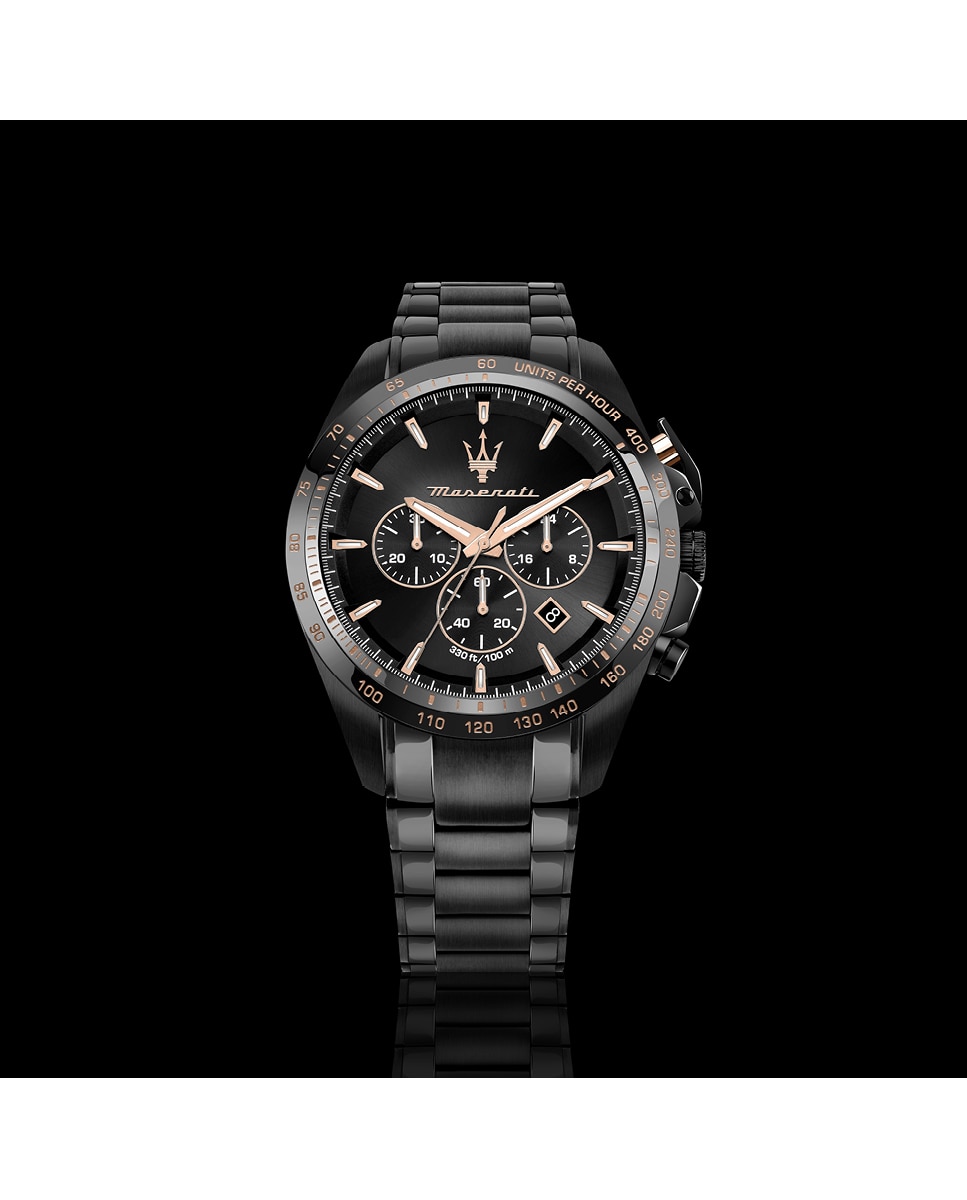 Reloj de hombre Traguardo R8873612048 de acero y correa negra · Maserati