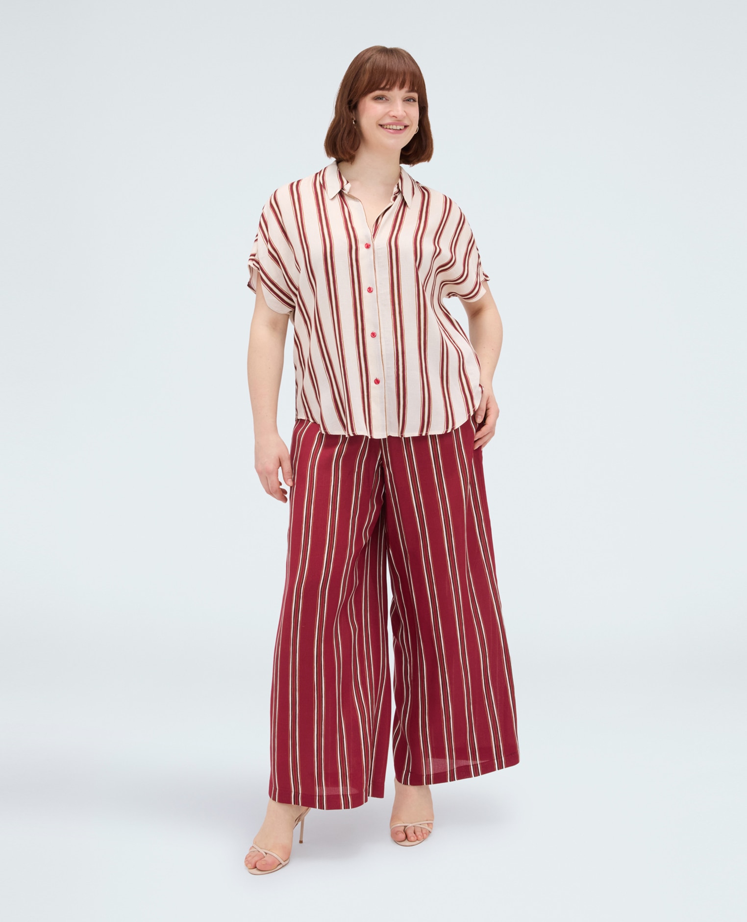Camisa de mujer de rayas en viscosa para una sensación agradable en la ...
