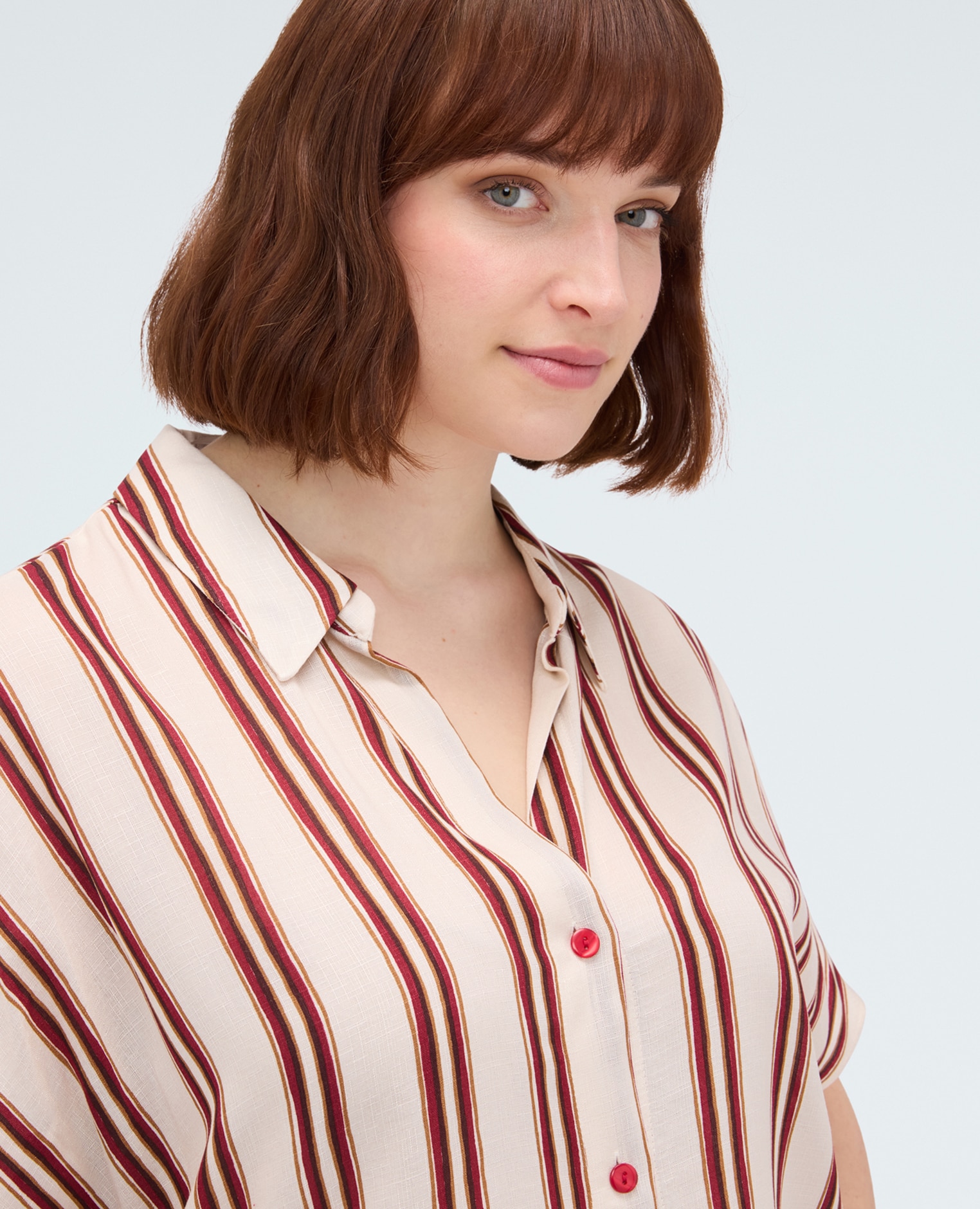 Camisa de mujer de rayas en viscosa para una sensación agradable en la ...