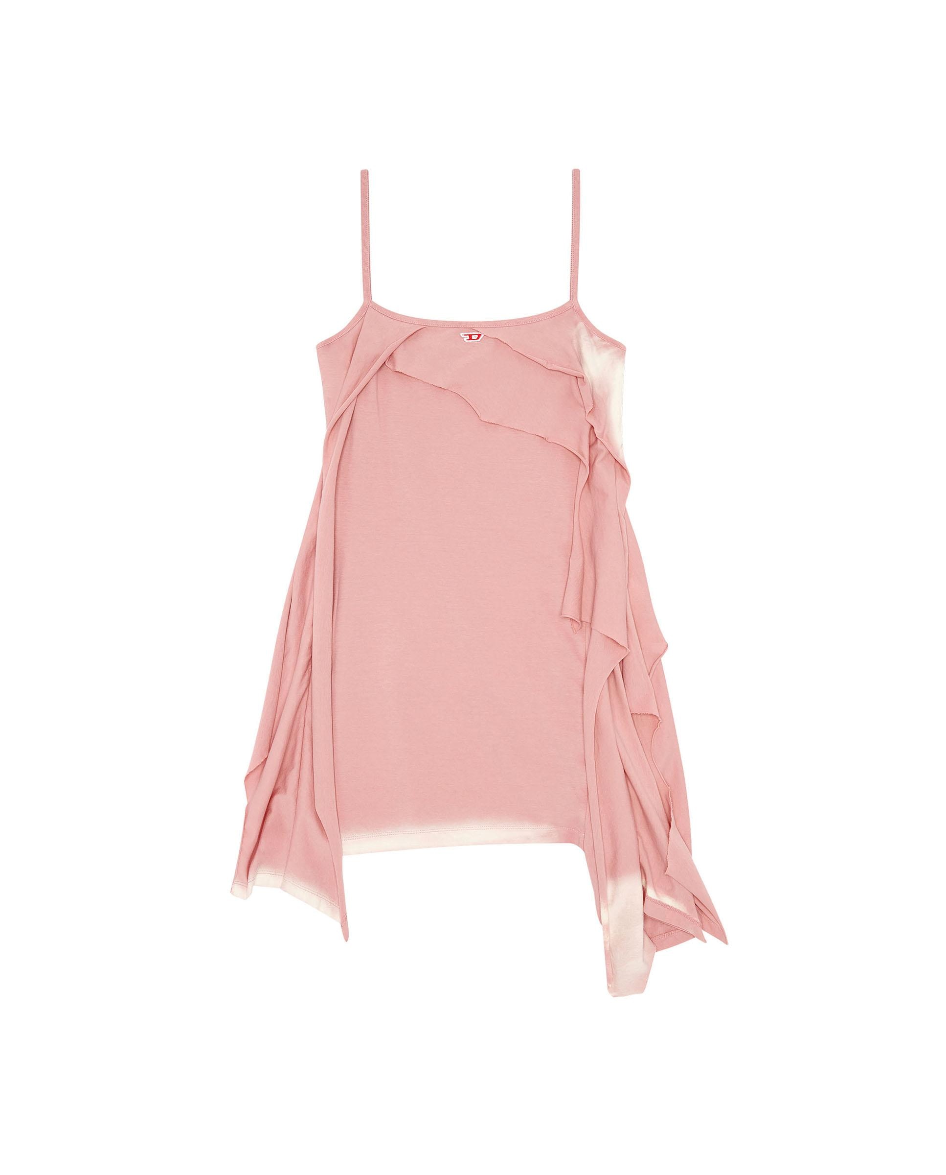 Vestido corto de tirantes asimétrico Rosa claro Diesel · El Corte Inglés