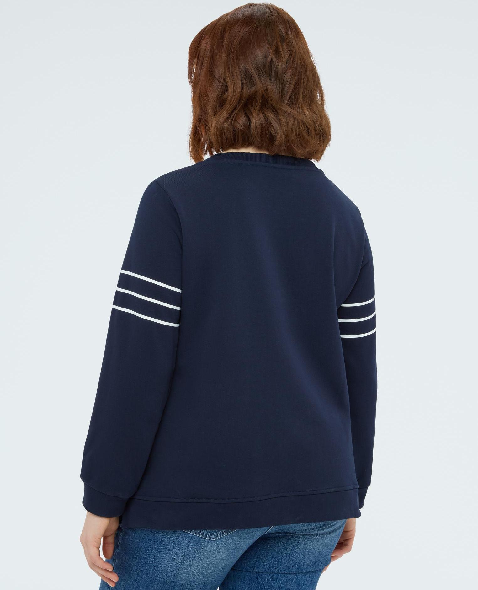 Sudadera de mujer de algodón con estampado mangas largas con detalle ...