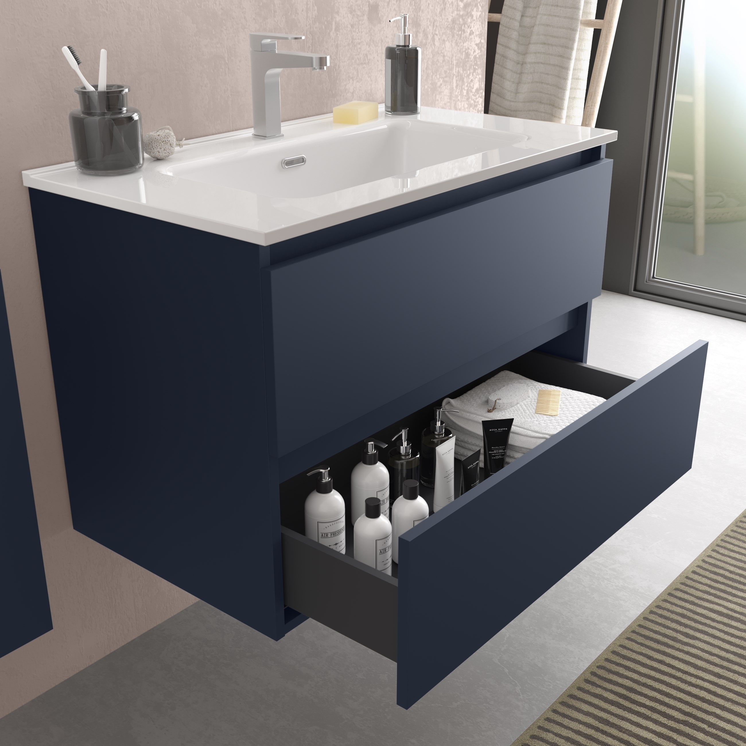 Mueble de baño Bequia con Lavabo Oslo Azul 60 cm · El Corte Inglés