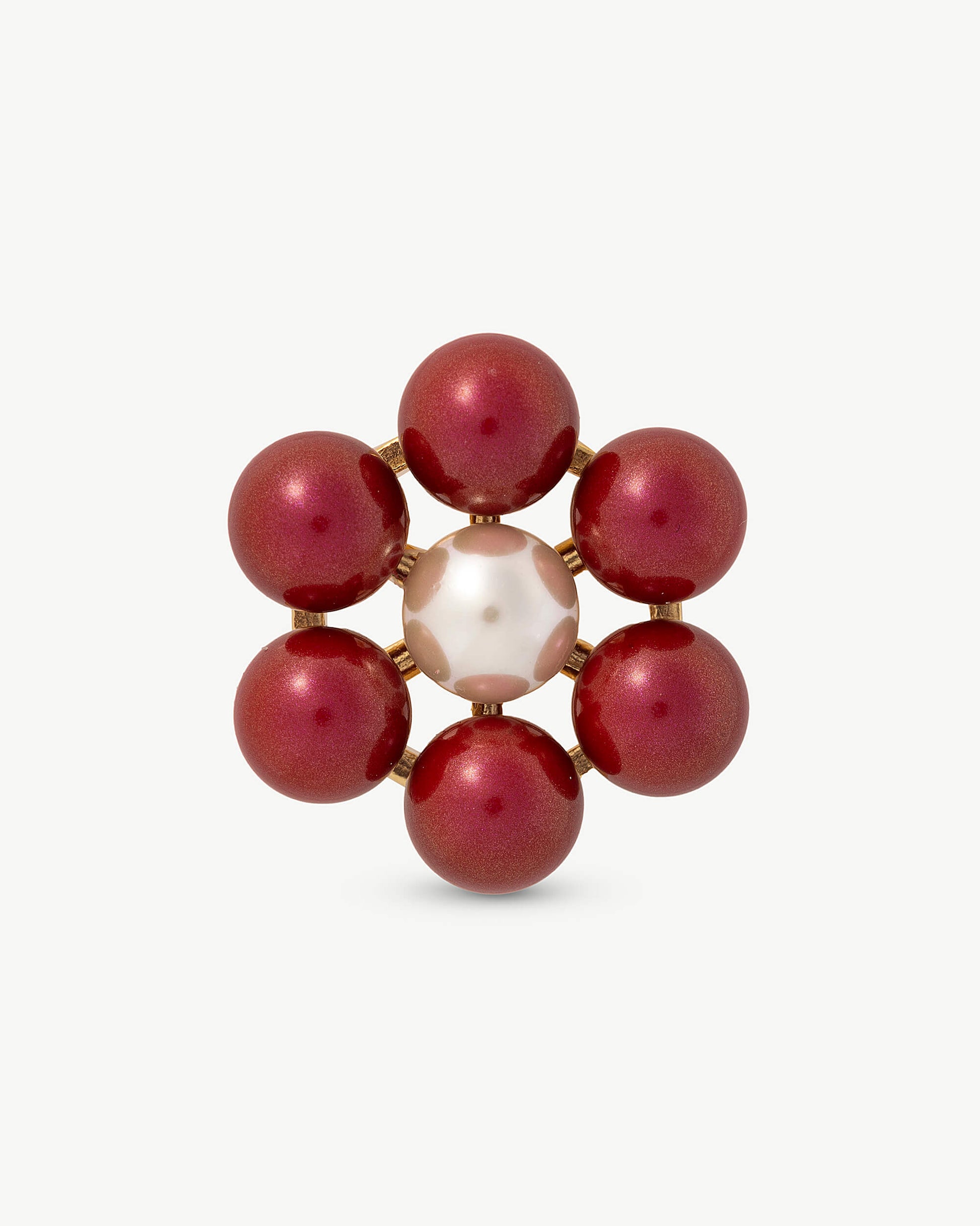 Broche flor perlas rojo kate Rojo Majorica · El Corte Inglés
