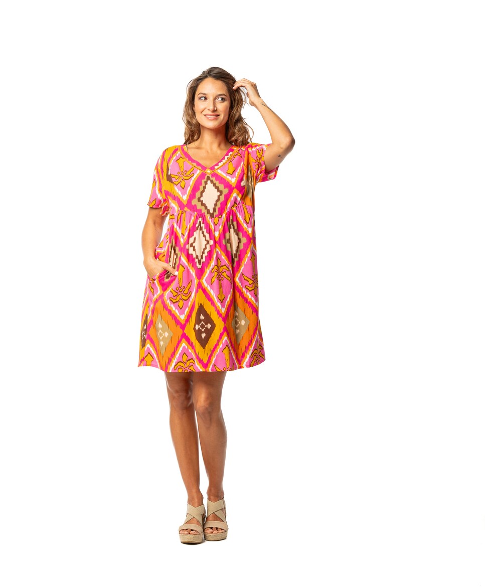 Vestido de playa de manga corta maxi estampado · Señoretta · El Corte ...