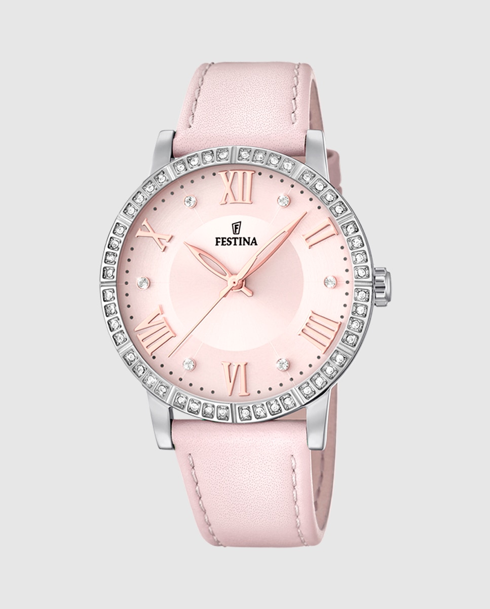 Reloj de mujer f20412/2 boyfriend de piel rosa Rosa Festina · El Corte ...