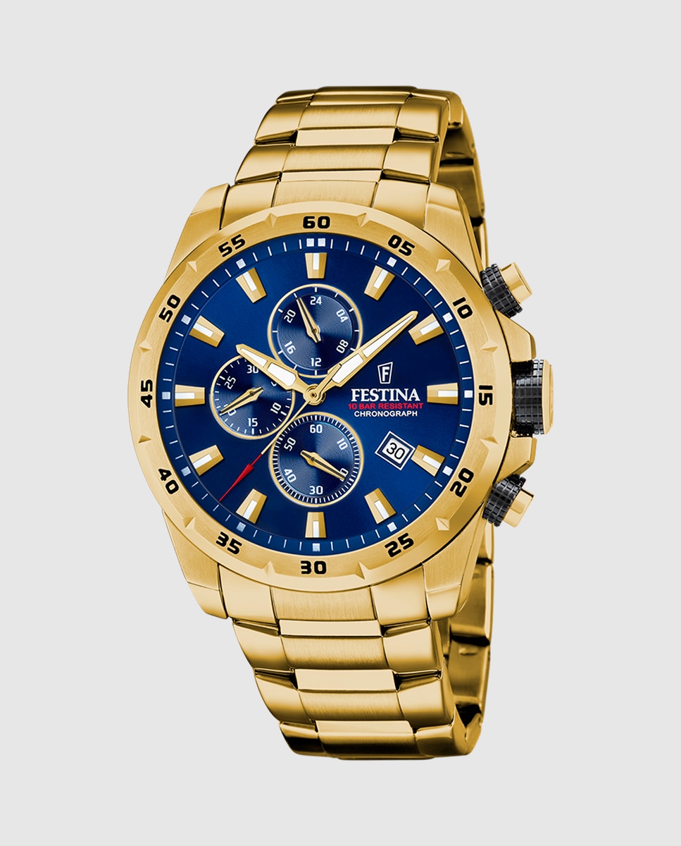 Reloj de hombre f20541/2 chrono sport de acero dorado Oro Festina · El ...