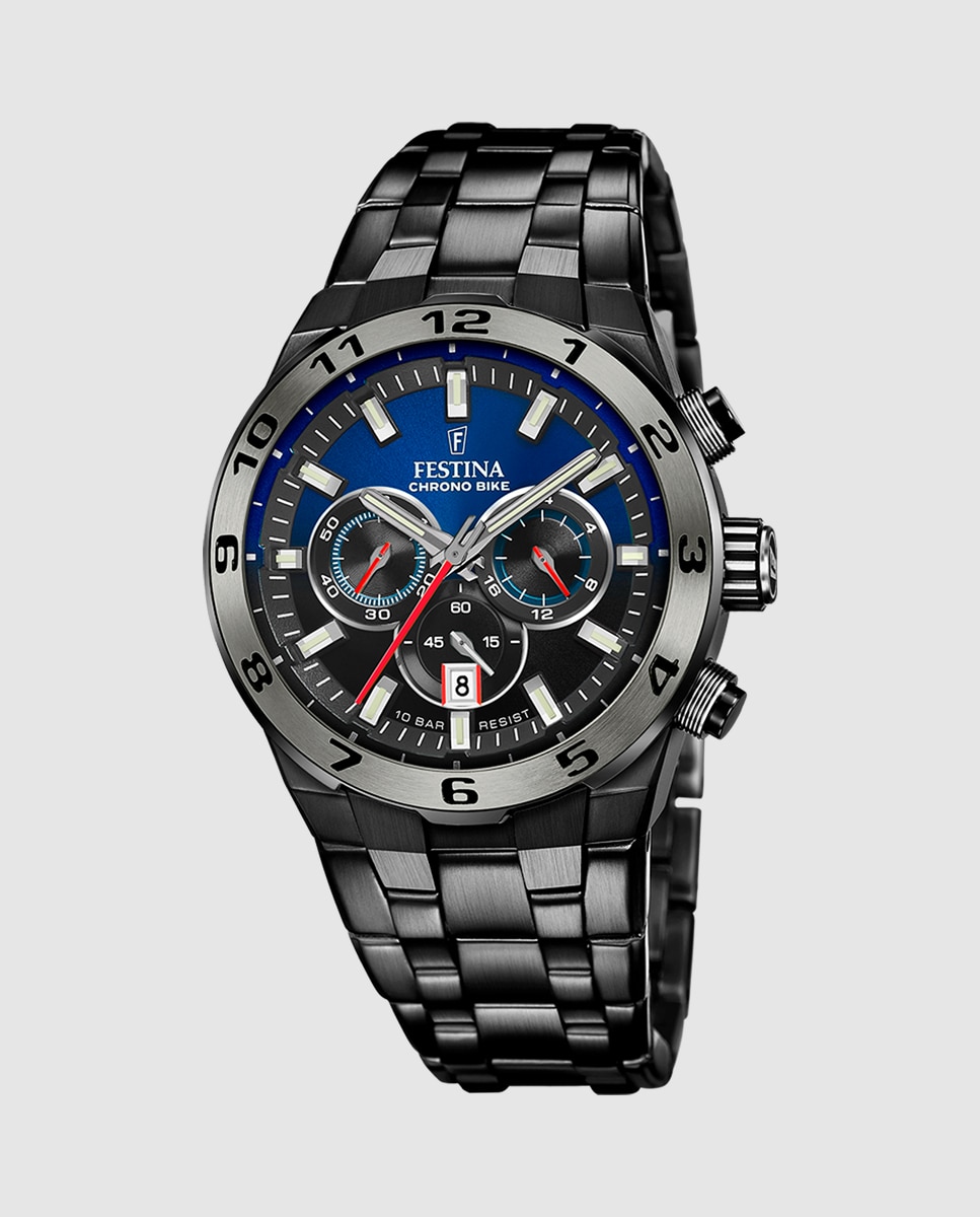 Reloj de hombre f20673/1 chrono bike de acero negro Negro · El Corte Inglés