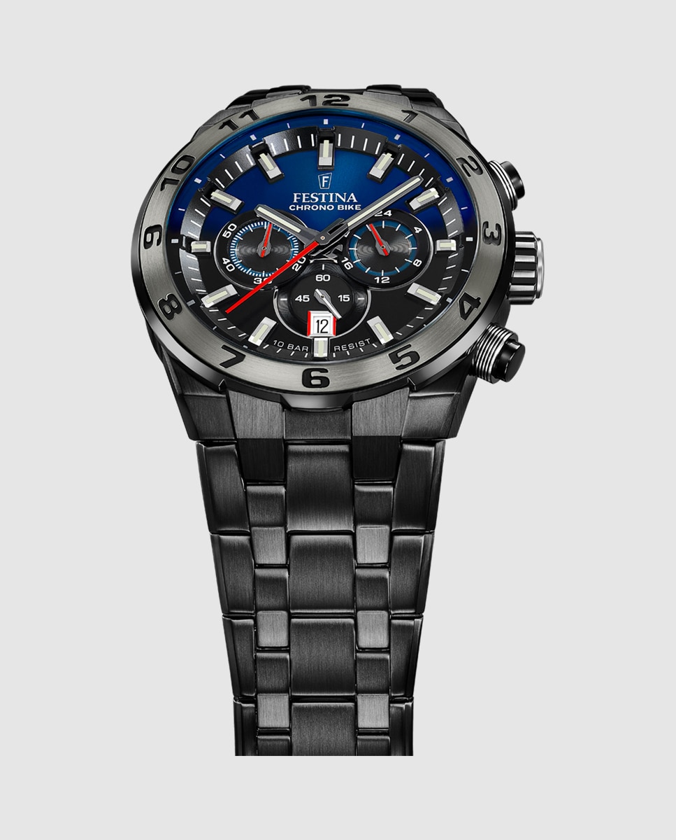 Reloj de hombre f20673/1 chrono bike de acero negro Negro · El Corte Inglés