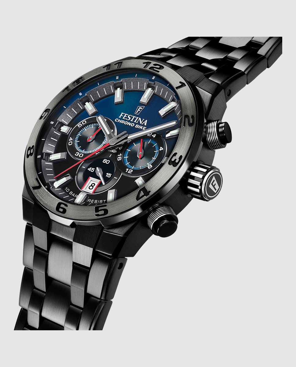 Reloj de hombre f20673/1 chrono bike de acero negro Negro · El Corte Inglés