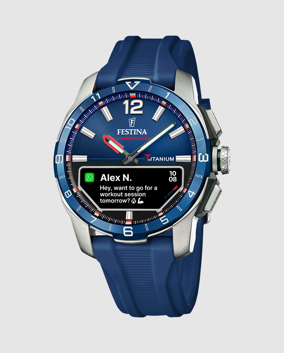Reloj smartwatch de hombre f23000 1 connected de caucho azul Azul ...