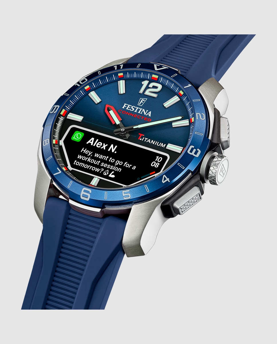Reloj smartwatch de hombre f23000 1 connected de caucho azul Azul ...